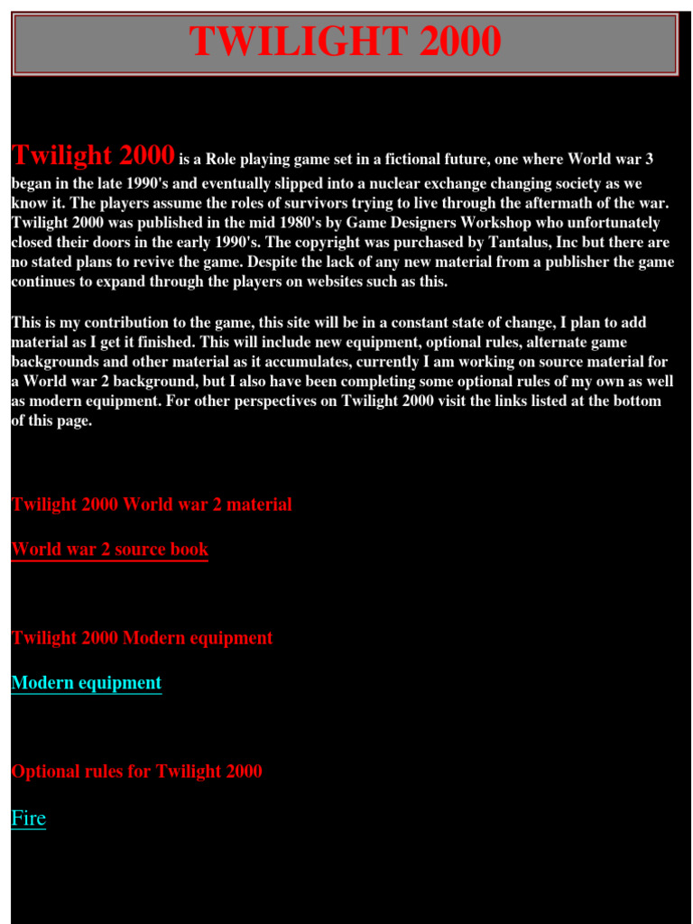 Twilight 2000 - WWII | Download Free PDF | M4 Sherman | Tanks