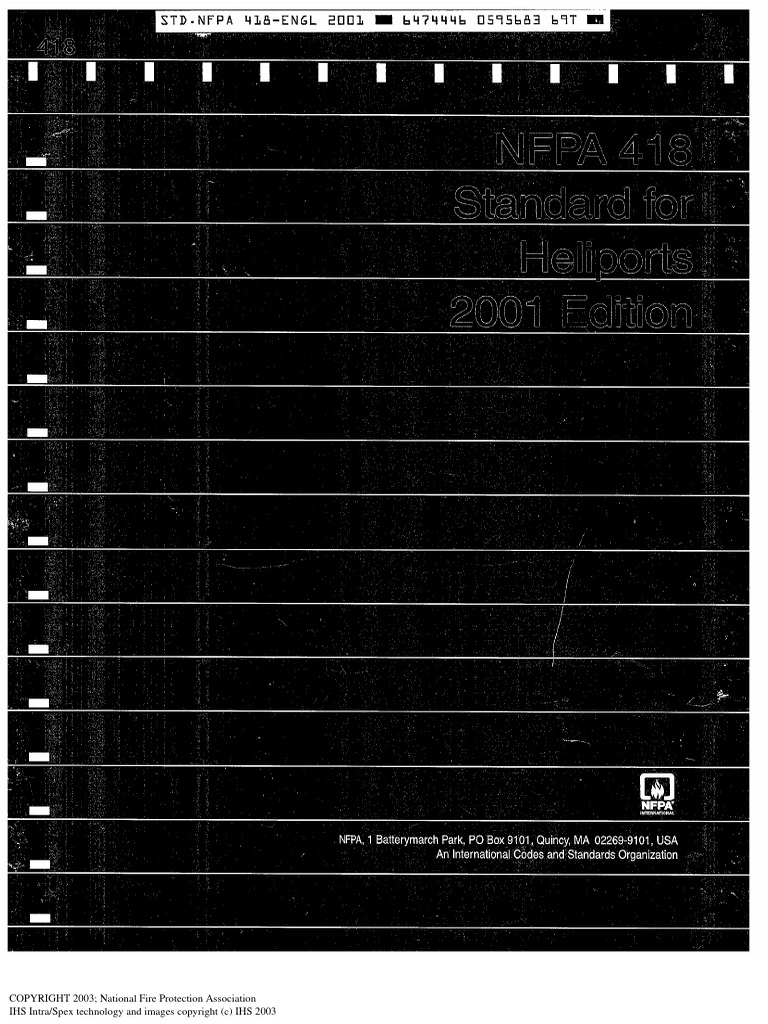 NFPA 418 - 2001 Heliport-Foam-System | PDF | Technology & Engineering