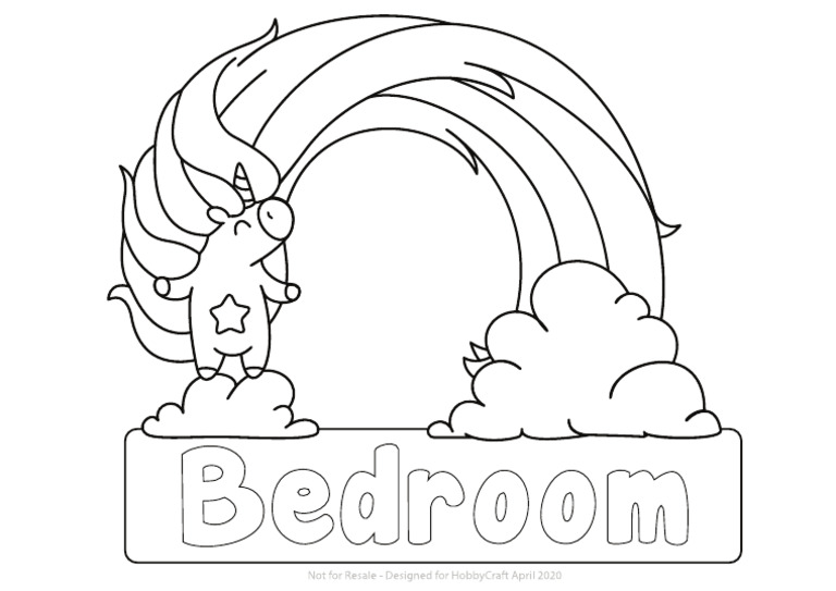 Free Bedroom Door Sign Colouring in Downloads - Unicorn Bedroom Door ...