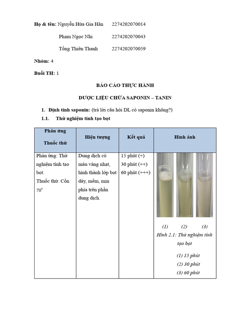 CT3 - N4 - BCTH DƯỢC LIỆU BÀI 2 + 3 | PDF