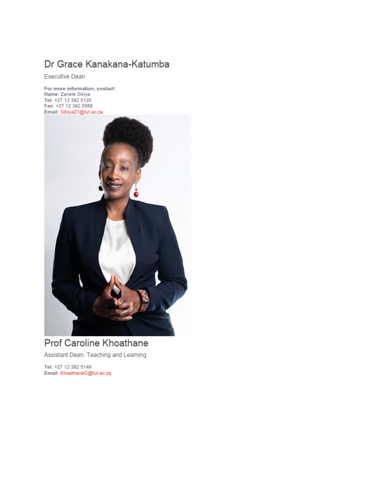 TUT Deans | PDF