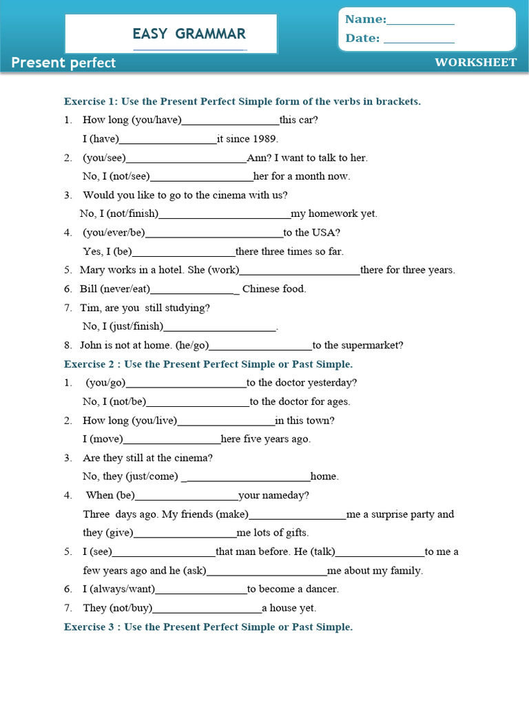 Present Perfect-Worksheet 2 | PDF | Language Mechanics | Linguistic Morphology