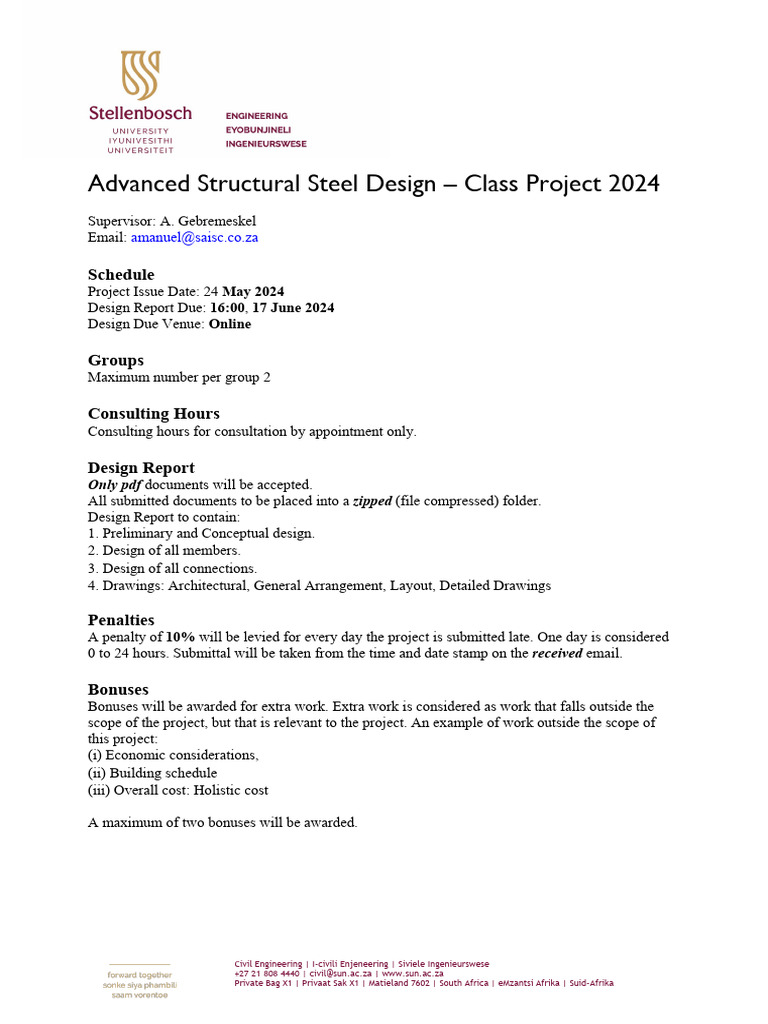 Advanced Steel Design Project 2024 Letterhead | PDF | Door | Elevator