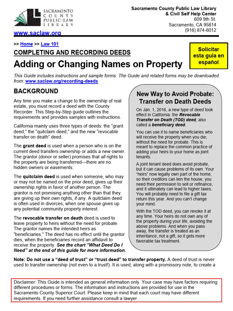 How To Complete and Record A Deed in California | PDF | Deed | Concurrent Estate