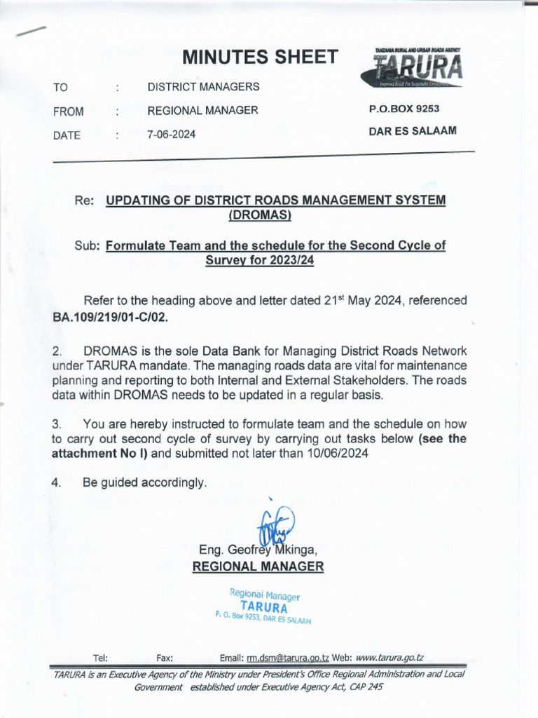 Updating of District Roads Management System (Dromas) | PDF