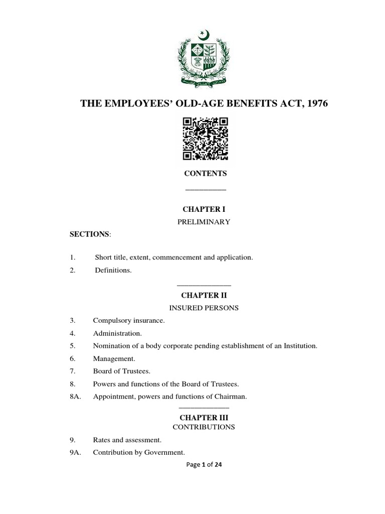 Employees' Old-Age Benefits Act Overview | PDF | Pension | Employment