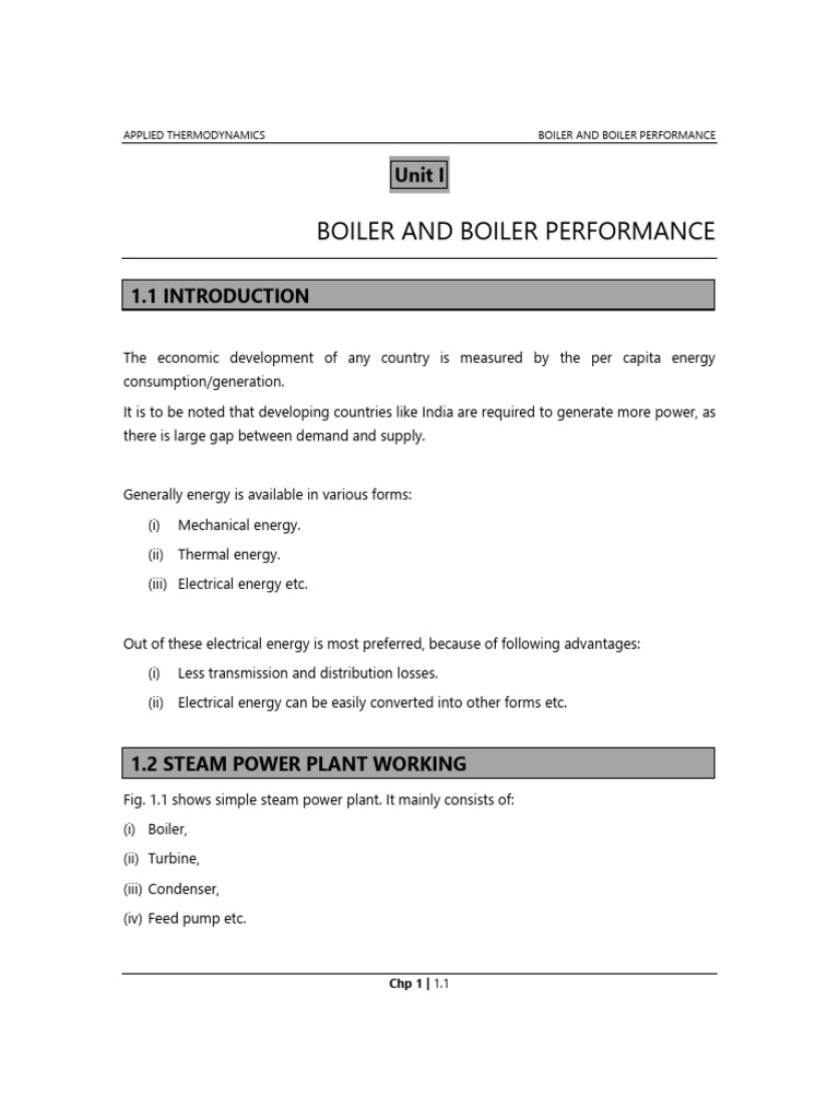 Unit 1 Boiler and Boiler Performance | PDF | Boiler | Steam