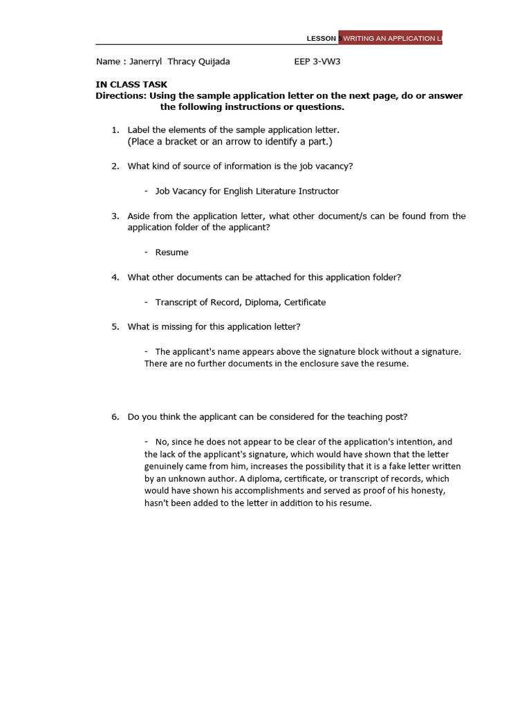 EEP 3 Activity 1 Jane Task | PDF
