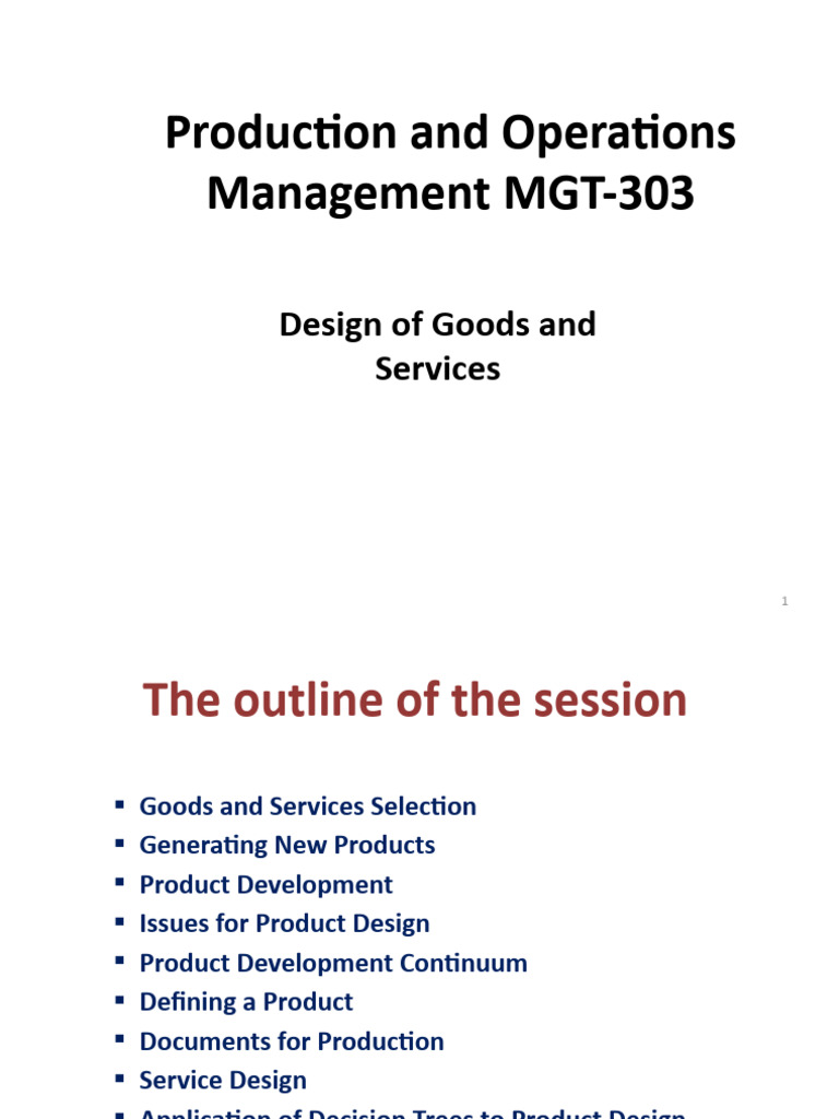 Chapter 5 - Design of Goods and Services Iqra | PDF | Product (Business ...