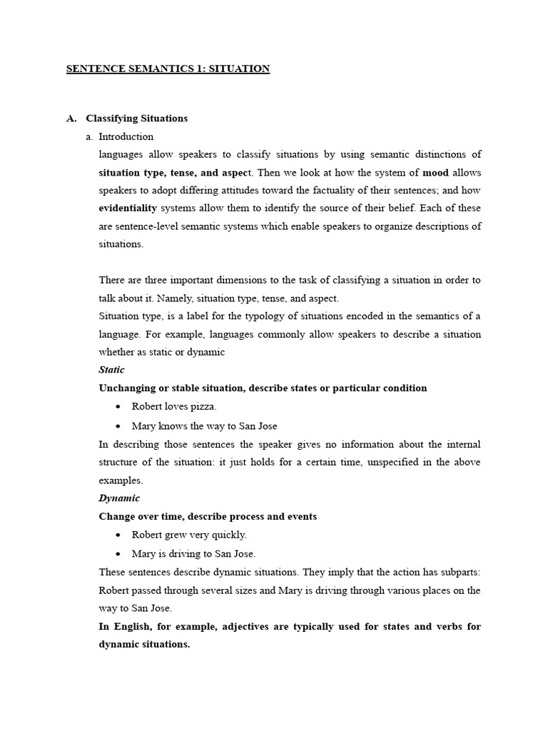 SENTENCE SEMANTICS 1 | Download Free PDF | Linguistics | Grammar