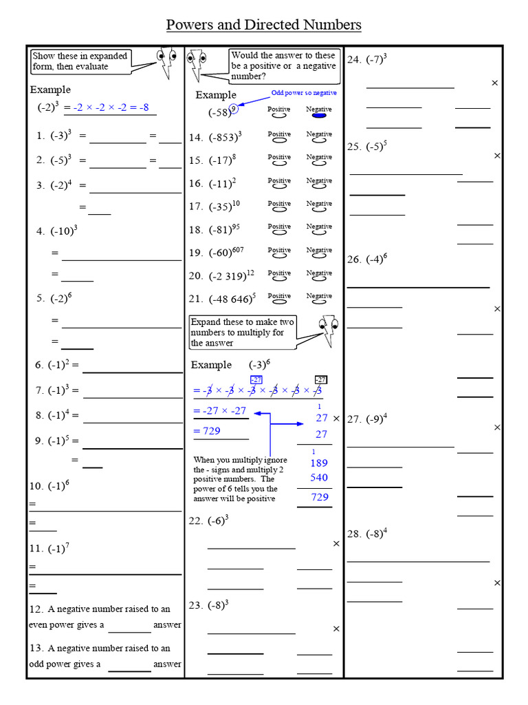 09 Powers and Directed Numbers | PDF | Arithmetic | Mathematics