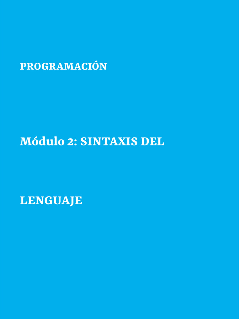 Unidad02 Sintaxis Del Lenguaje | Descargar gratis PDF | Java (lenguaje ...