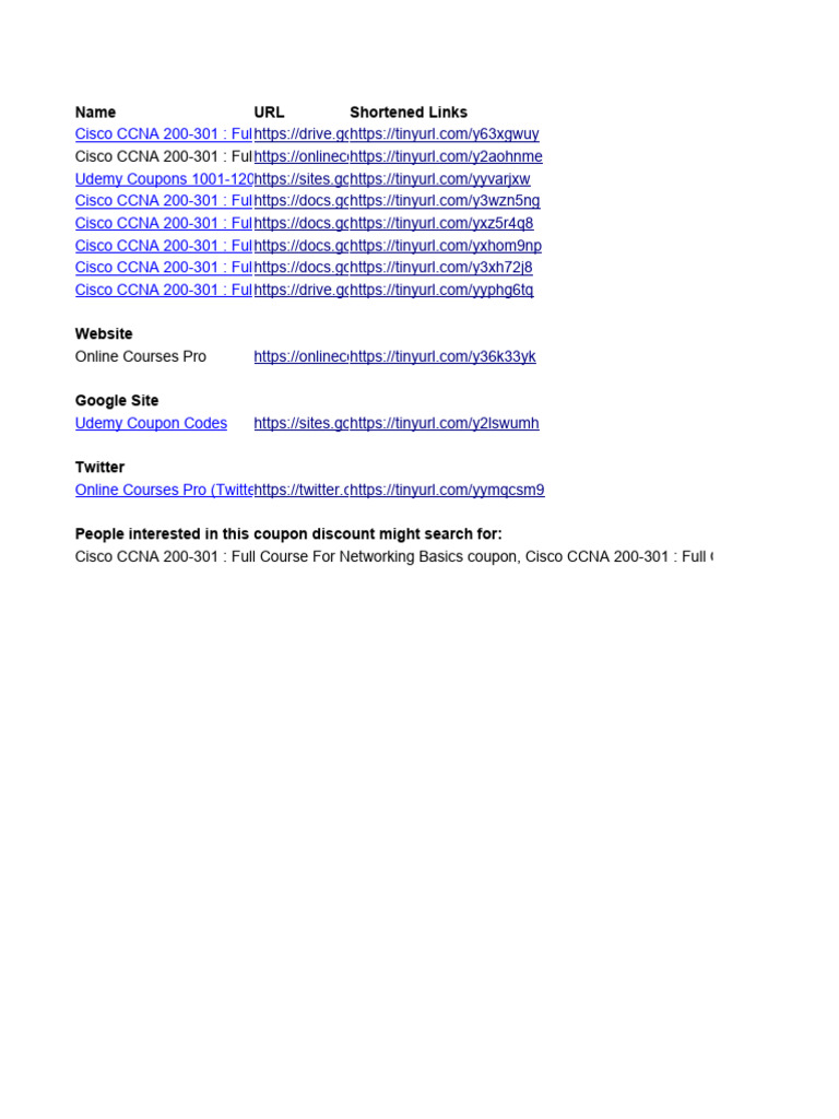 Cisco CCNA 200-301 - Full Course For Networking Basics Coupon Code ...