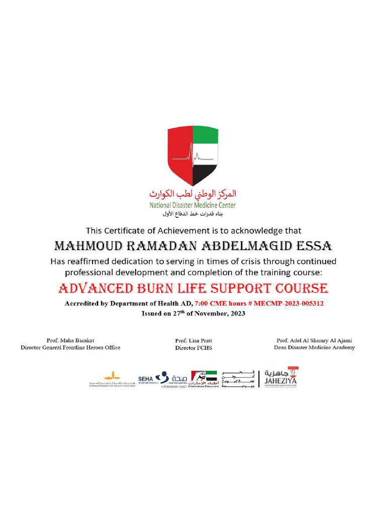 Advanced Burn Life Support Course | PDF