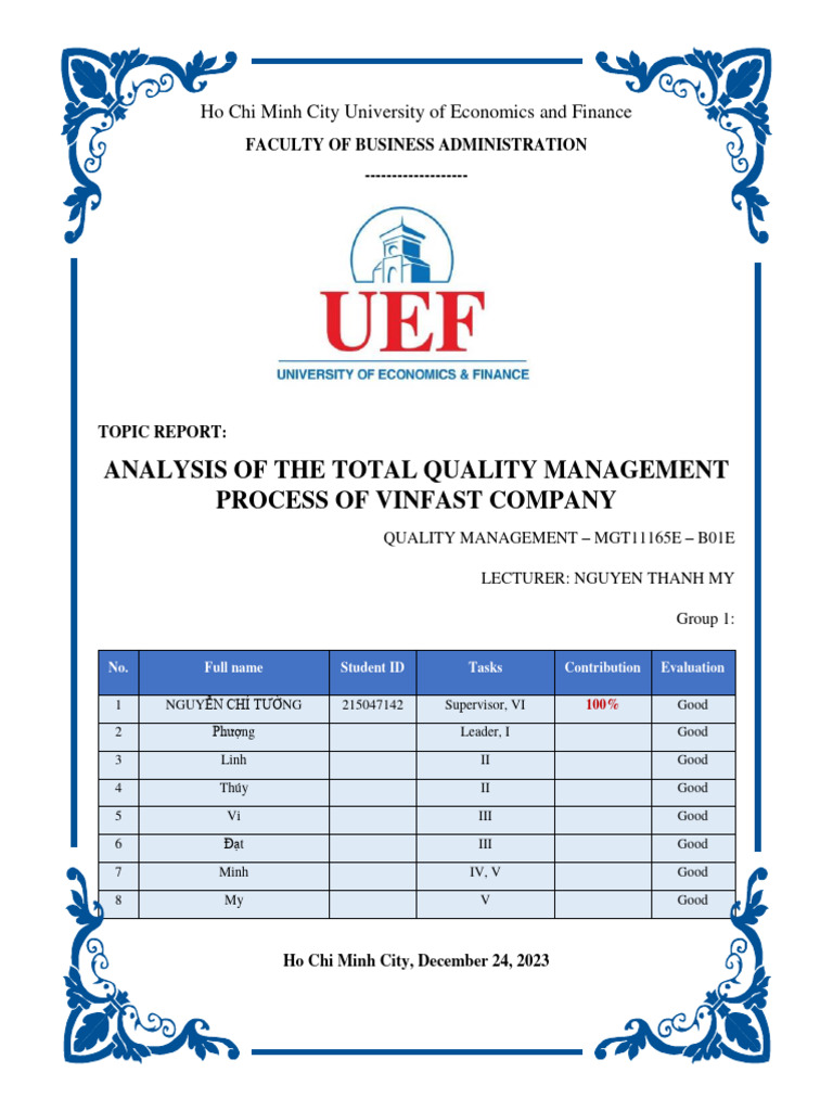 Group 1 - Quality Management - PDF Report | PDF | Quality Management | Quality Management System