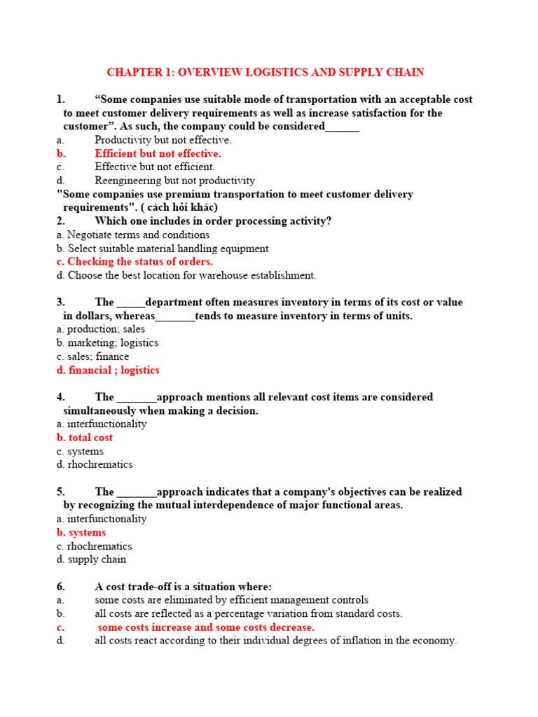 LOGISTICS 2 - Merged 1 | PDF | Logistics | Warehouse