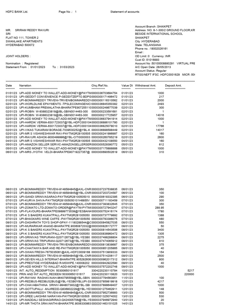 Acct Statement XX0291 14062024 | PDF | Debits And Credits | Financial ...