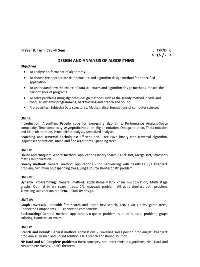 Design and Analysis of Algorithms | PDF | Vertex (Graph Theory) | Discrete Mathematics