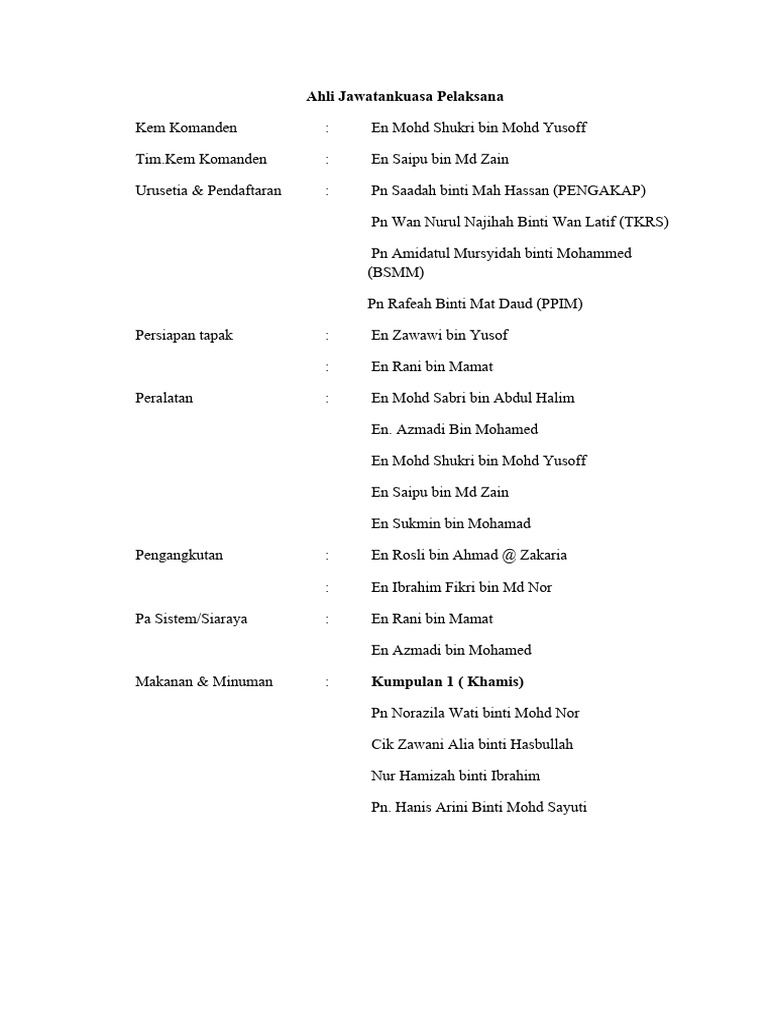 AJK Perkhemahan | PDF