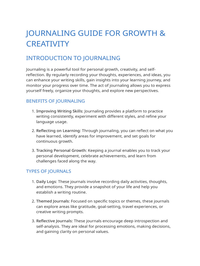 Journaling | Download Free PDF | Creativity | Thought