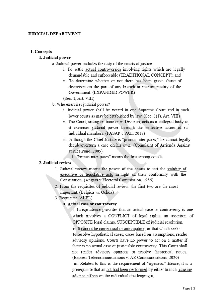 JUDICIAL DEPARTMENT by Atty. Anselmo S. Rodiel IV | PDF | Supreme Court ...