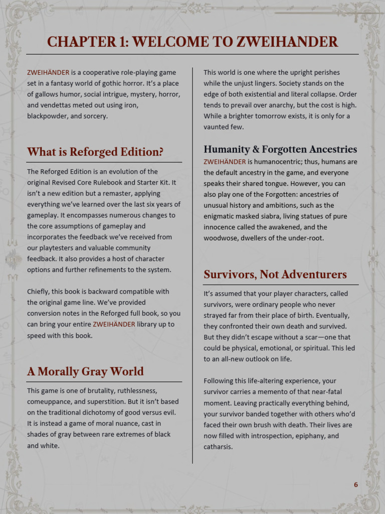 Reforged ZWEIHANDER basic | Download Free PDF | Role Playing Games | Tabletop Role Playing Game