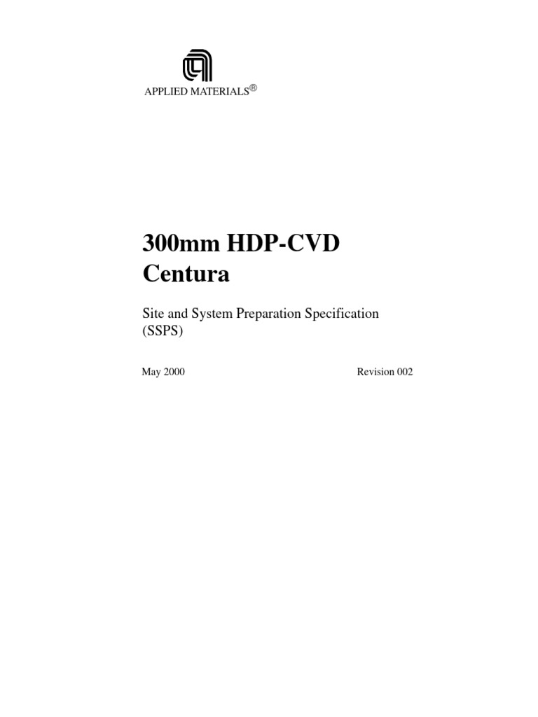 300mm HDP-CVD Ultima SSPS Manual | Download Free PDF | Specification (Technical Standard)