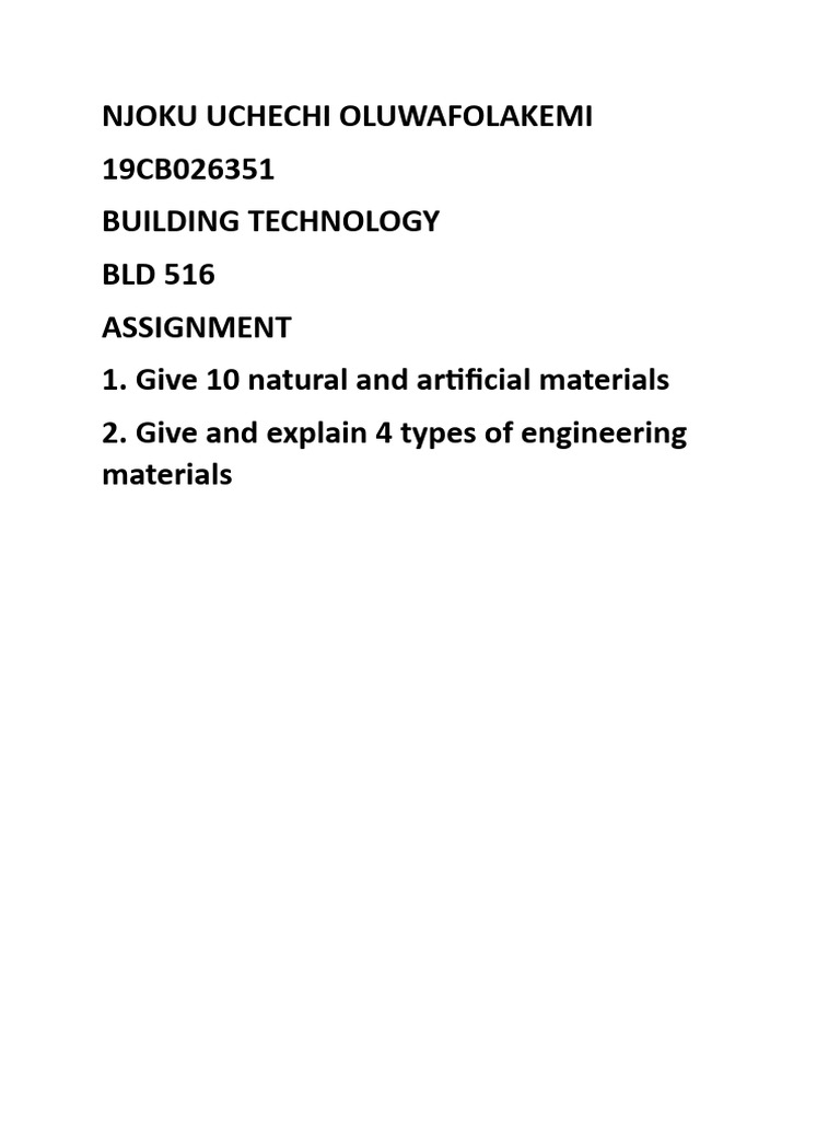 BLD 516 Assignment | Download Free PDF | Ceramics | Metals