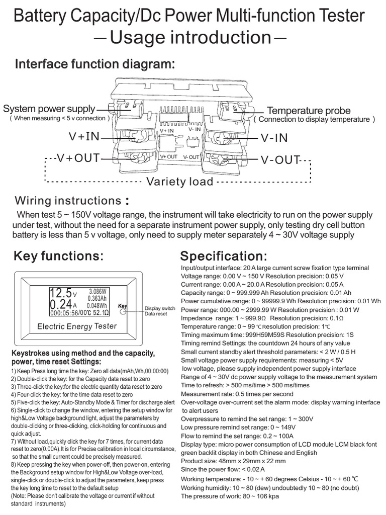150V20A DC Voltmeter User Manual | PDF | Manufactured Goods | Electronics