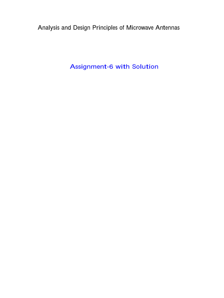 Assignment - 6 Solution | PDF | Electromagnetic Spectrum ... Assignment - 6 Solution | PDF | Electromagnetic Spectrum ...