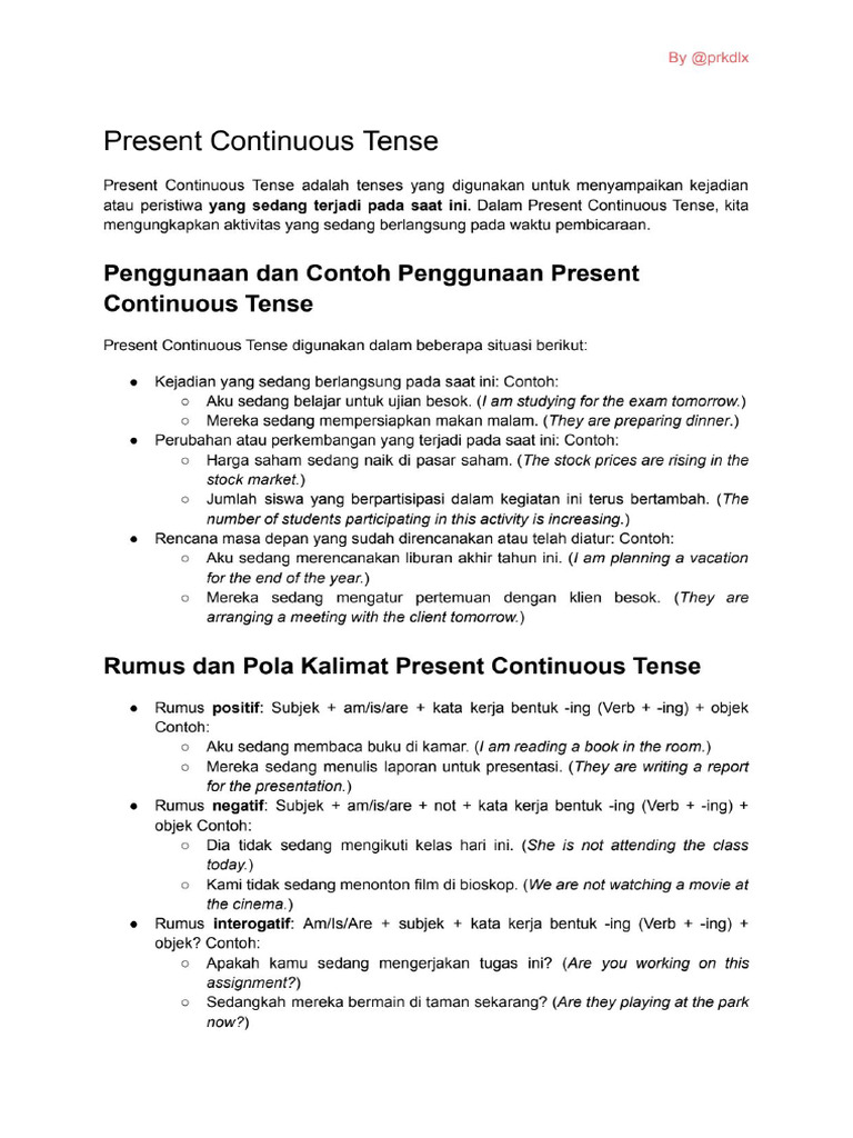 04 - Present Continuous Tense | PDF