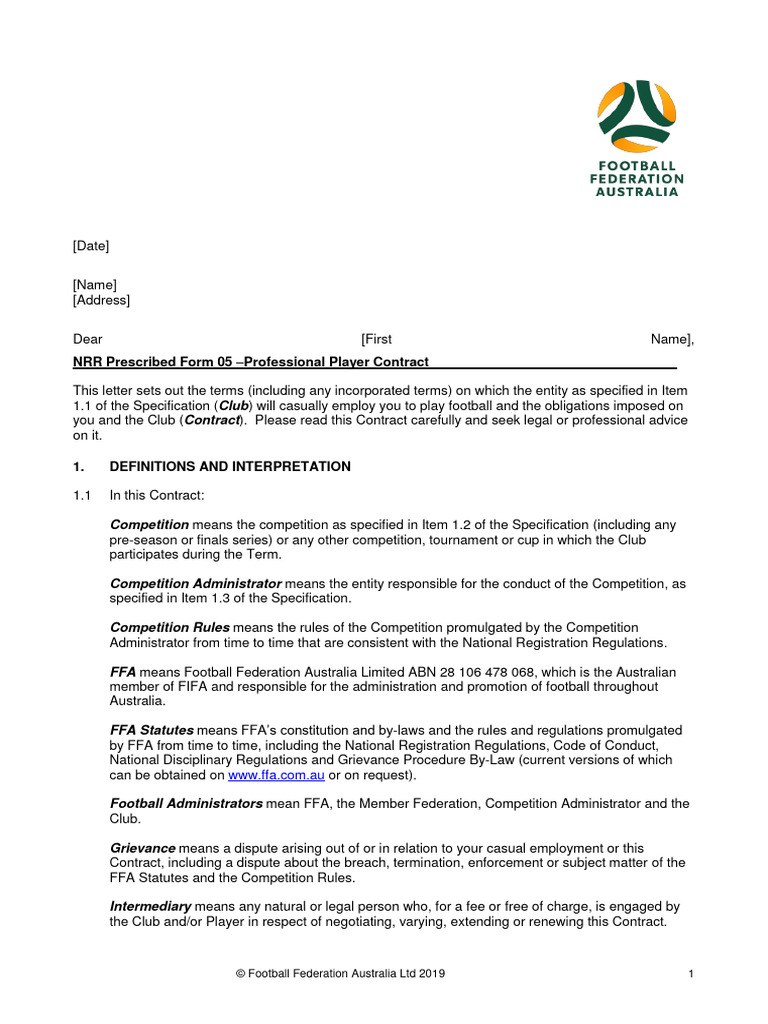 Professional Player Contract Guide | PDF | Legal Liability | Breach Of ...