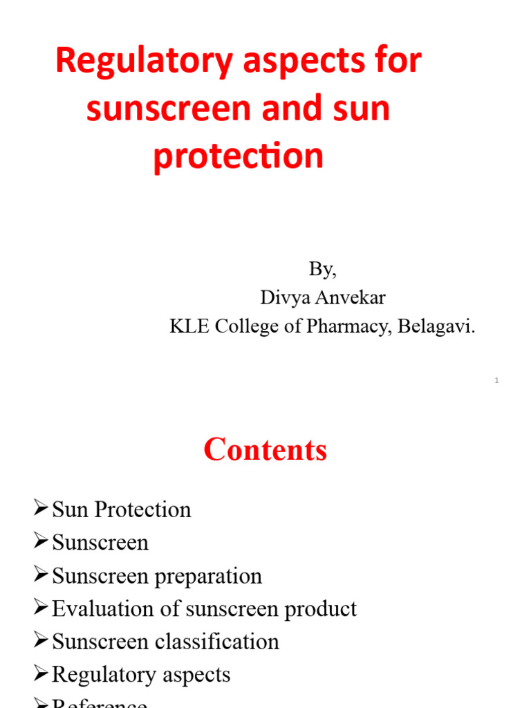 Sunscreen Classification and Regulation | PDF | Sunscreen | Ultraviolet