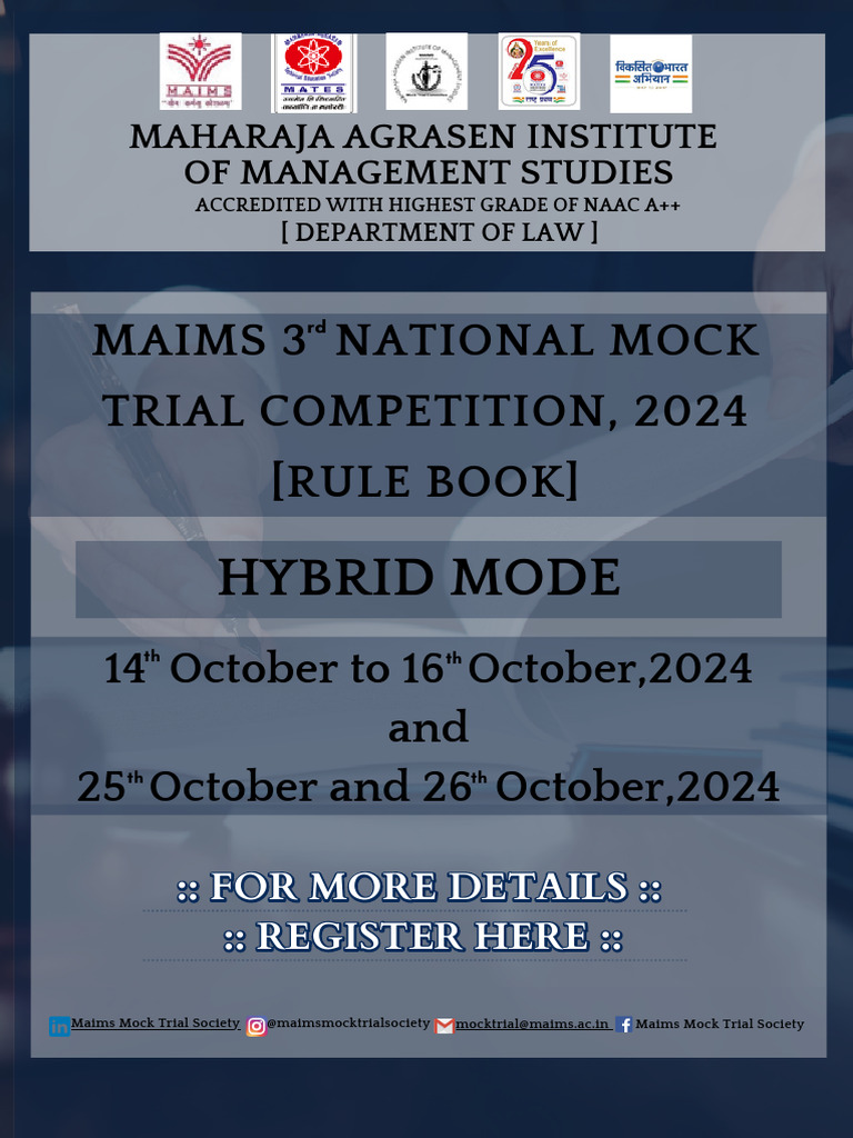 Maims NMTC, 2024 Rule Book PDF | PDF | Prosecutor | Online And Offline