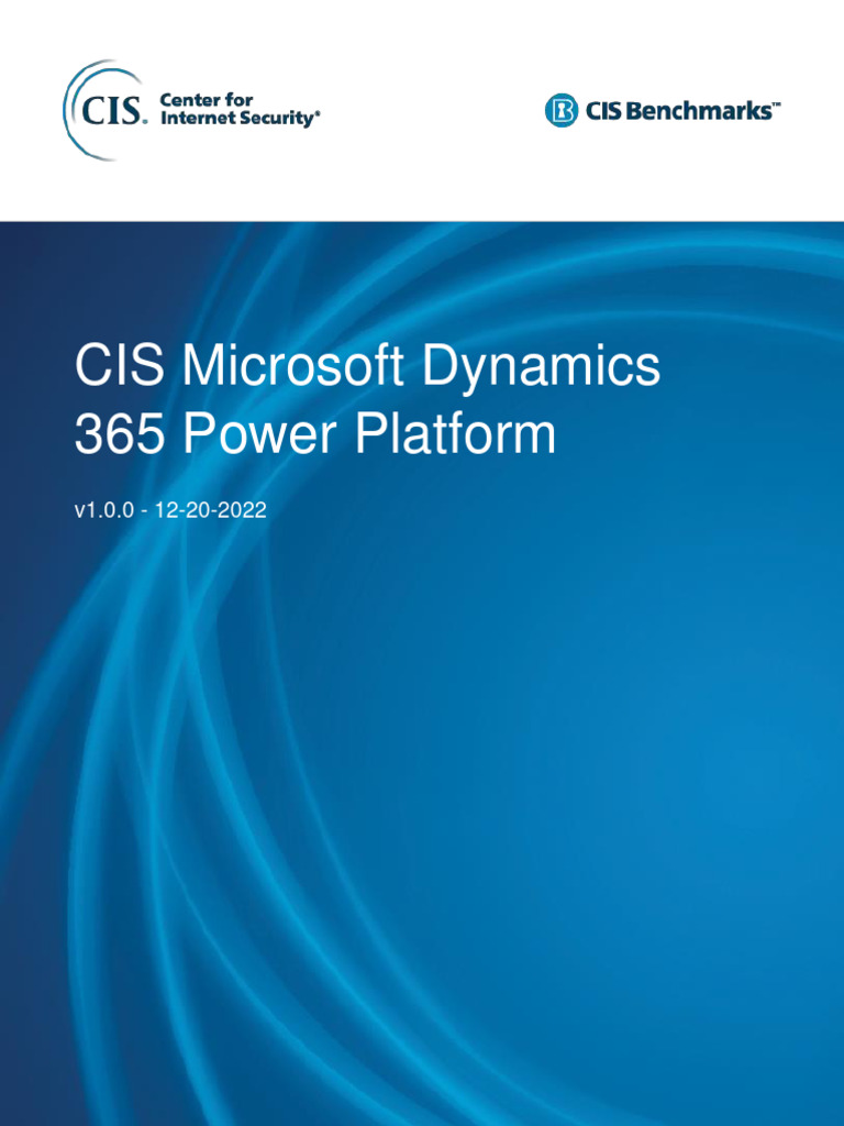 CIS Microsoft Dynamics 365 Power Platform v1.0.0 | PDF | Mobile App ...
