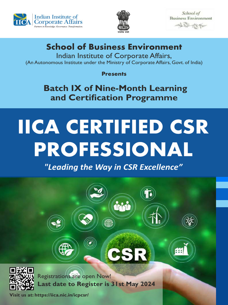 IICA Certified CSR Professional Program | PDF | Corporate Social ...