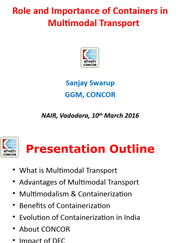 5 Role Importance of Containers in Multimodal Transport | PDF ...