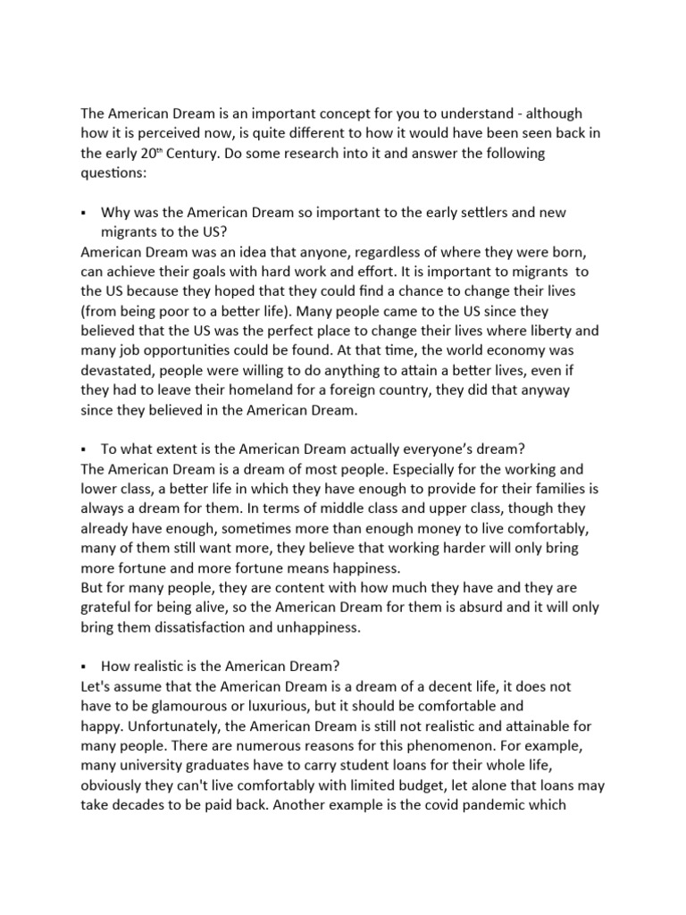 The American Dream | PDF | American Dream | Dust Bowl