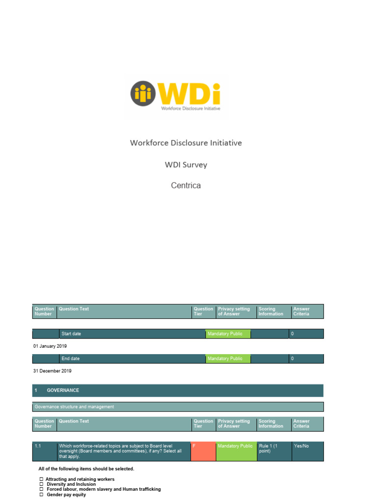 Centrica Workforce Governance 2019 | PDF | Risk | Supply Chain
