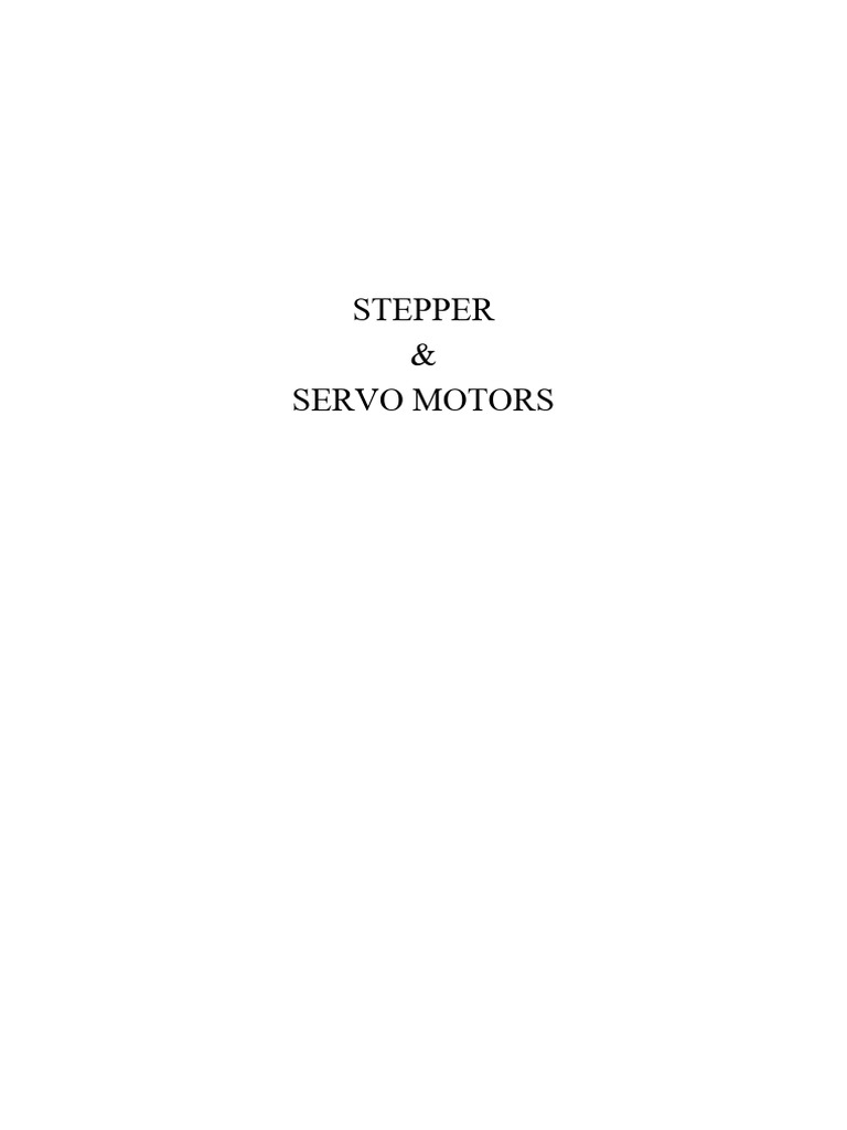 Basics - Stepper & Servo Motors | PDF | Electric Motor | Electrical Engineering