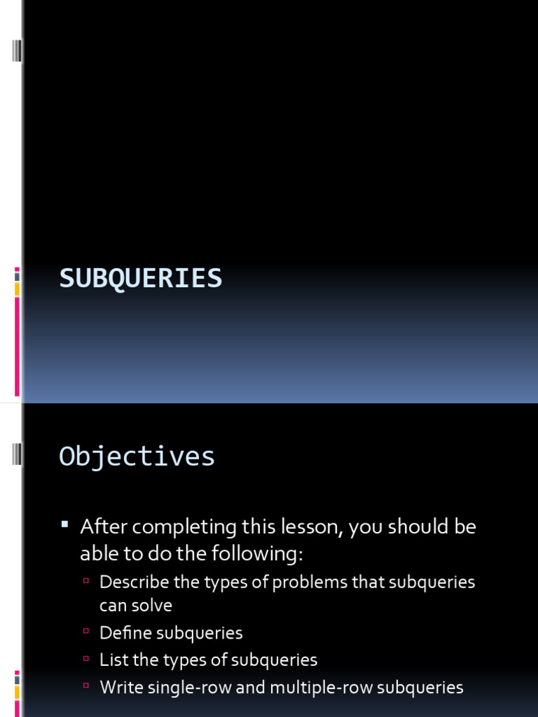 CH 6 Sub Query | PDF | Data Management | Databases CH 6 Sub Query | PDF | Data Management | Databases