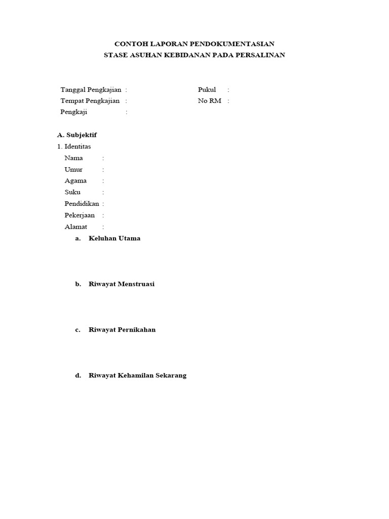 Format Pendokumentasian Persalinan | PDF