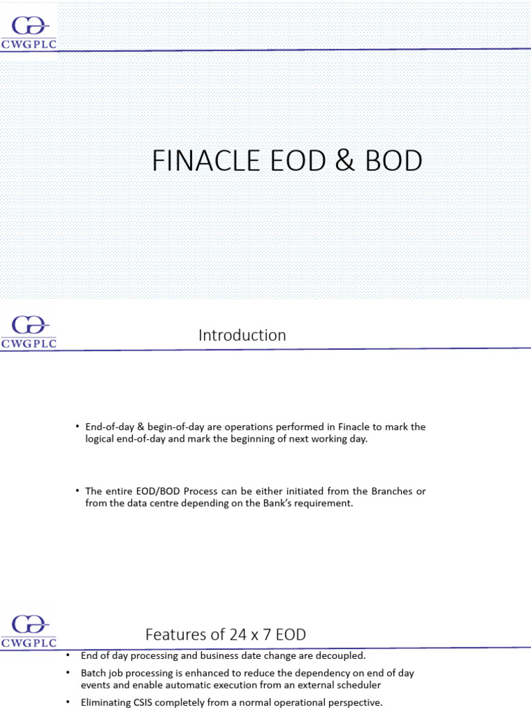 EOD & BOD | Download Free PDF | Operating System Technology ...