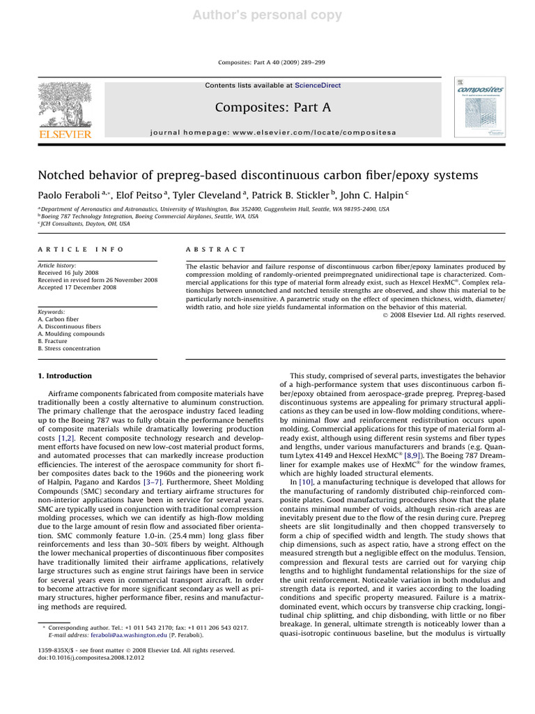 2009 JCOMA Notched Chopped PF Et Al | PDF | Strength Of Materials | Composite Material
