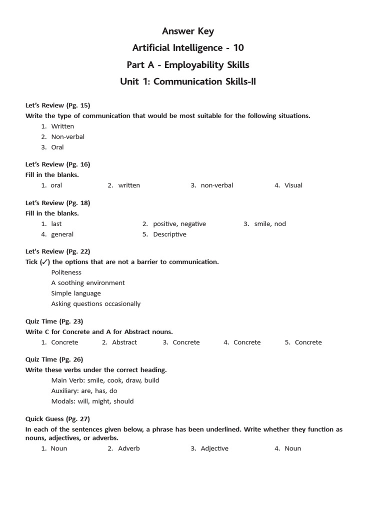 Resource 20240407142027 Ans cl10 ch1 | PDF | Communication | Adjective