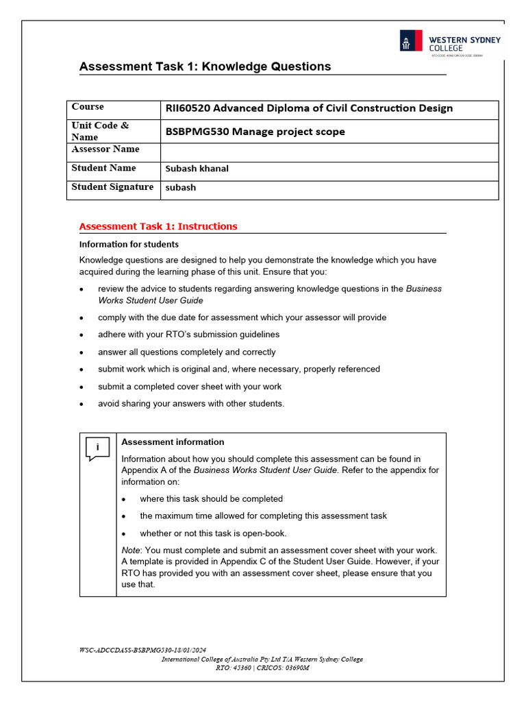 Civil Construction Project Scope Pdf Business