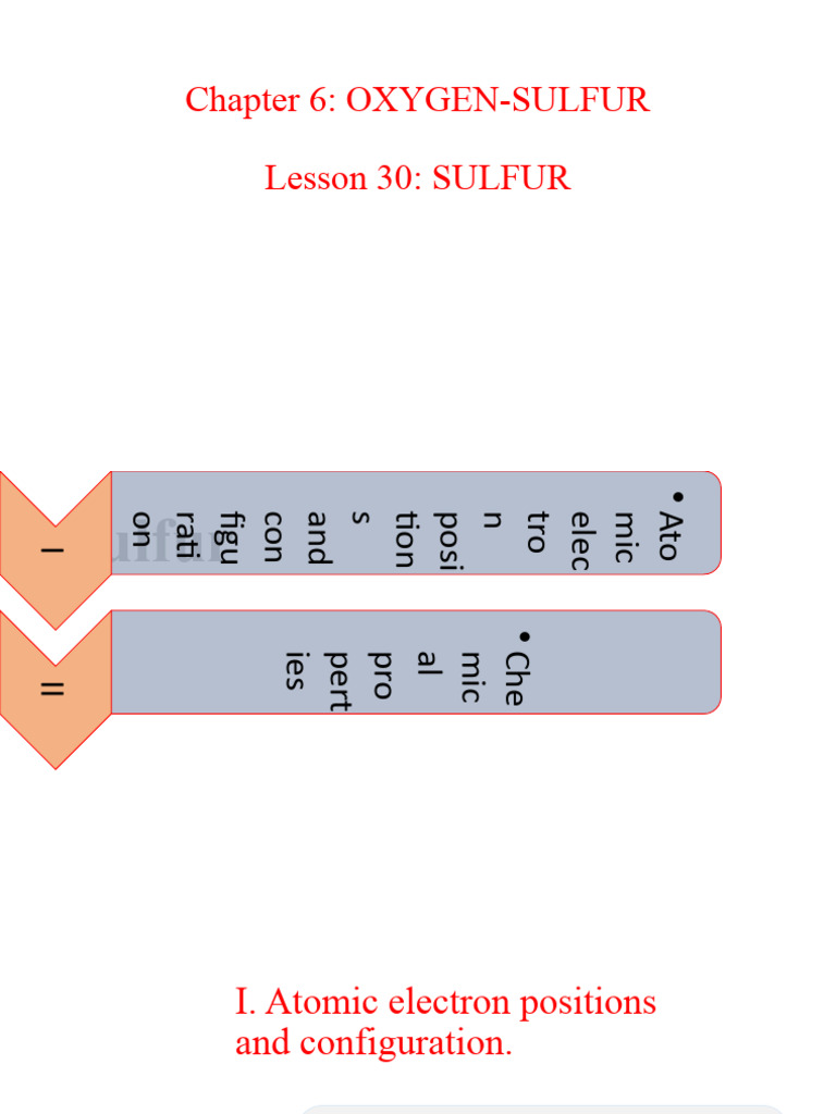 Sulfur: Atomic Structure & Chemical Properties | PDF | Redox | Sulfur