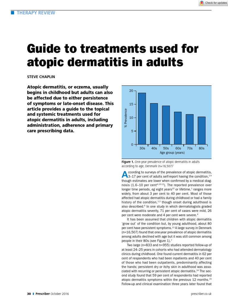 Prescriber - 2016 - Chaplin - Guide To Treatments Used For Atopic ...