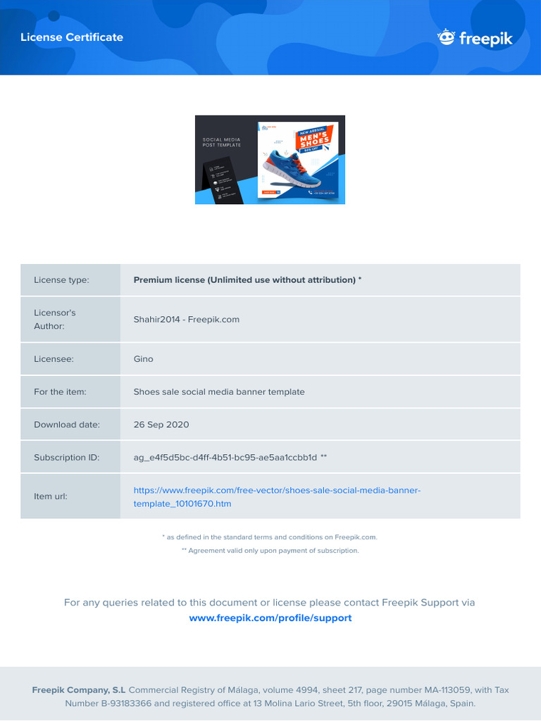 Premium License for Shoes Banner Template | PDF | License ...