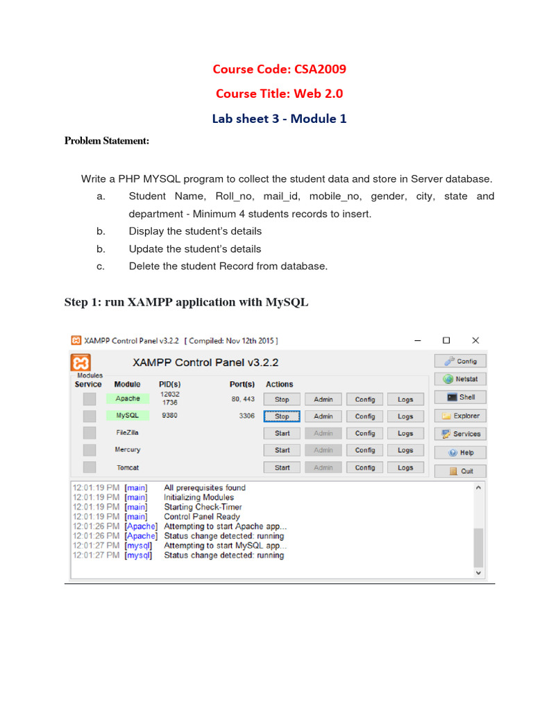 Lab Sheet 3 | PDF | Php | Databases